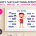 Body Parts Matching Activity, Toddler Busy Book Printable - Etsy