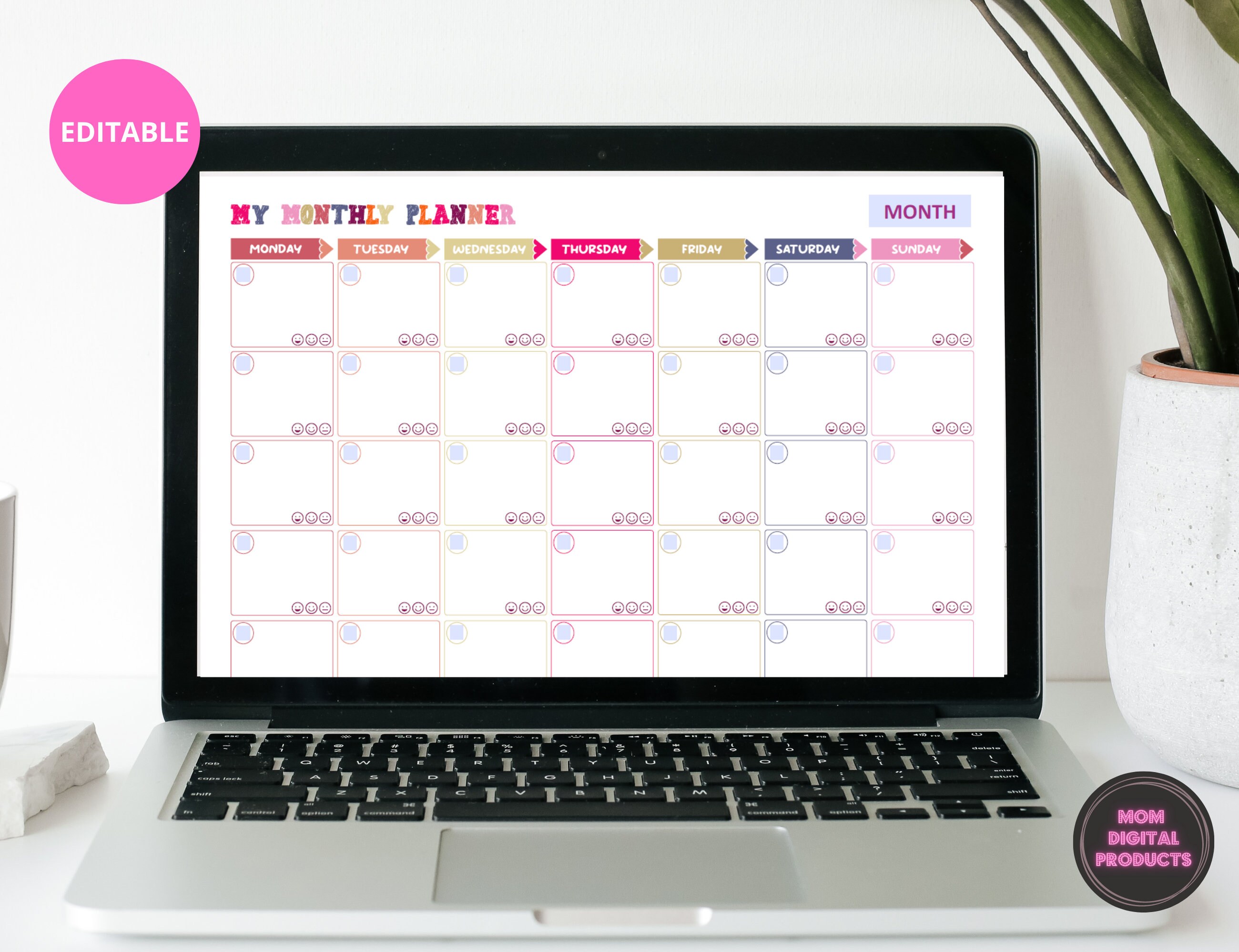 Kids Monthly Planner, Printable Planner, Editable Pdf - Etsy