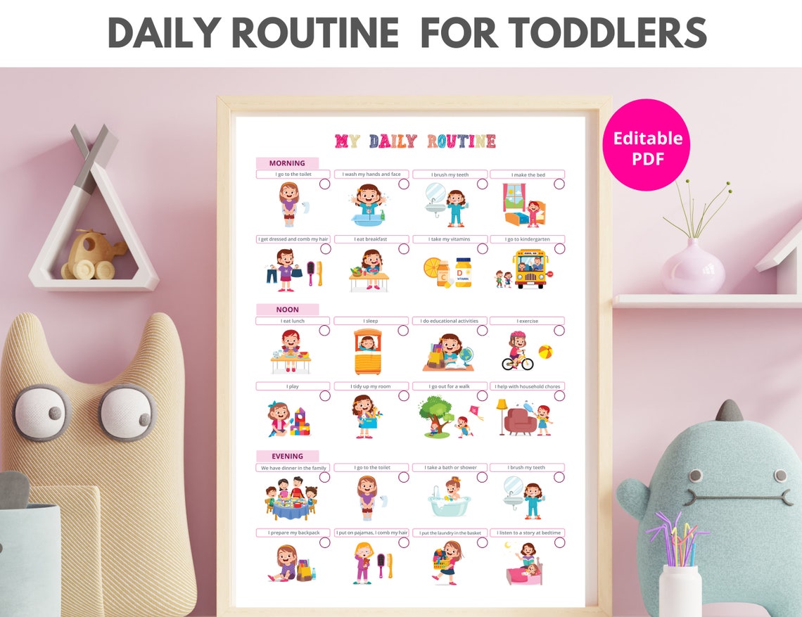Printable Daily Routine for Toddlers Editable Pdf - Etsy