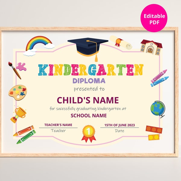 Kindergarten Diplomas - Etsy