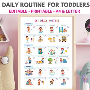 Printable Daily Routine for Toddlers | Editable Pdf - Etsy