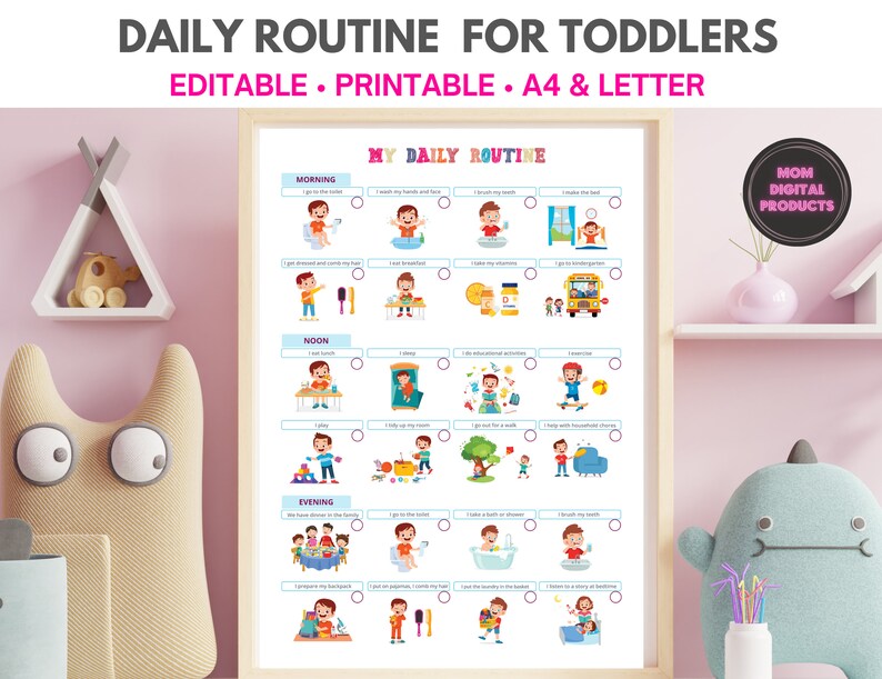 Printable Daily Routine for Toddlers Editable Pdf - Etsy