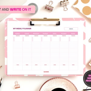 Printable Weekly Planner Editable Pdf - Etsy