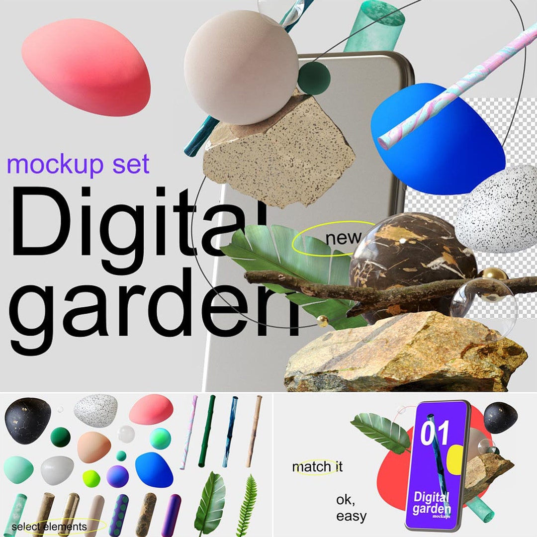 Digital Garden Mockup Set - Etsy