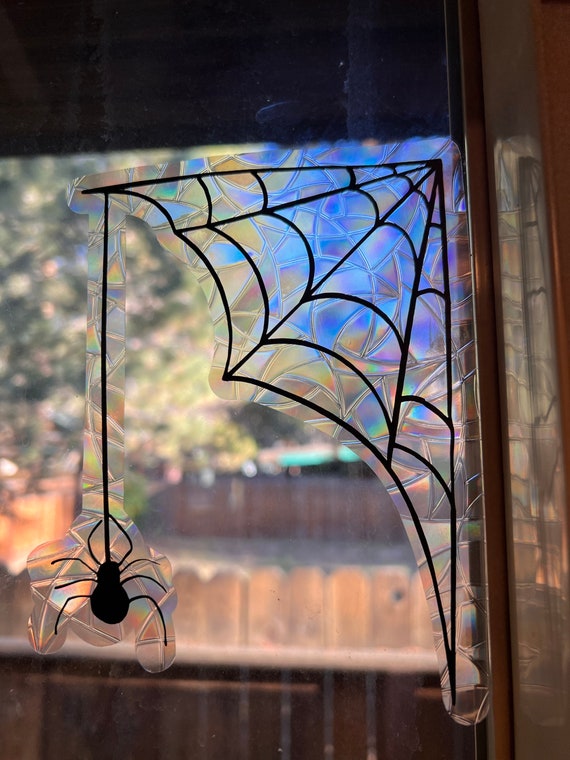 Spider Web Window Suncatchers Window Cling Decal Halloween - Etsy