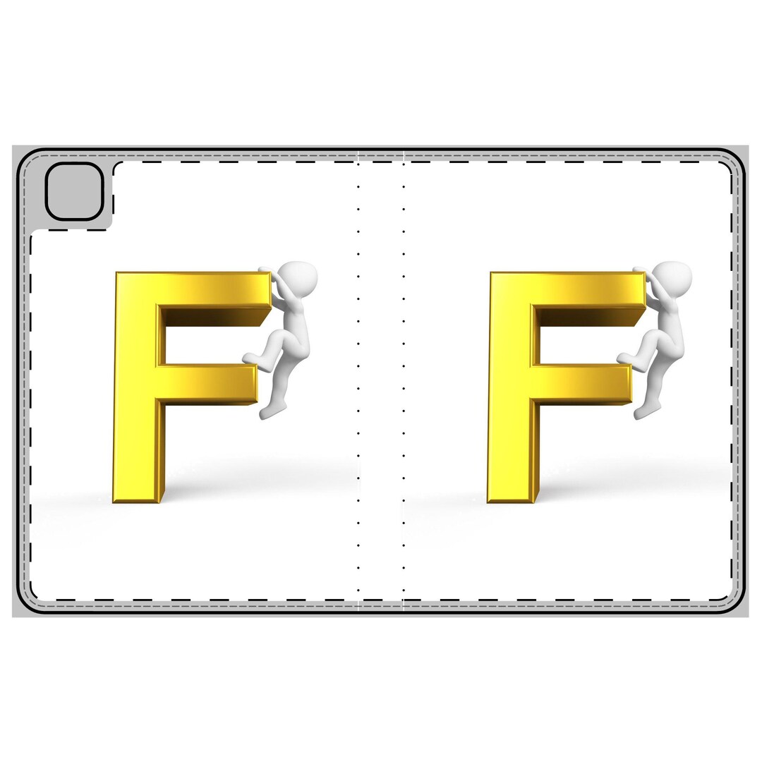 3D Climbing Figure Letter F Tablet Folio Case | Initial Monogram - Etsy
