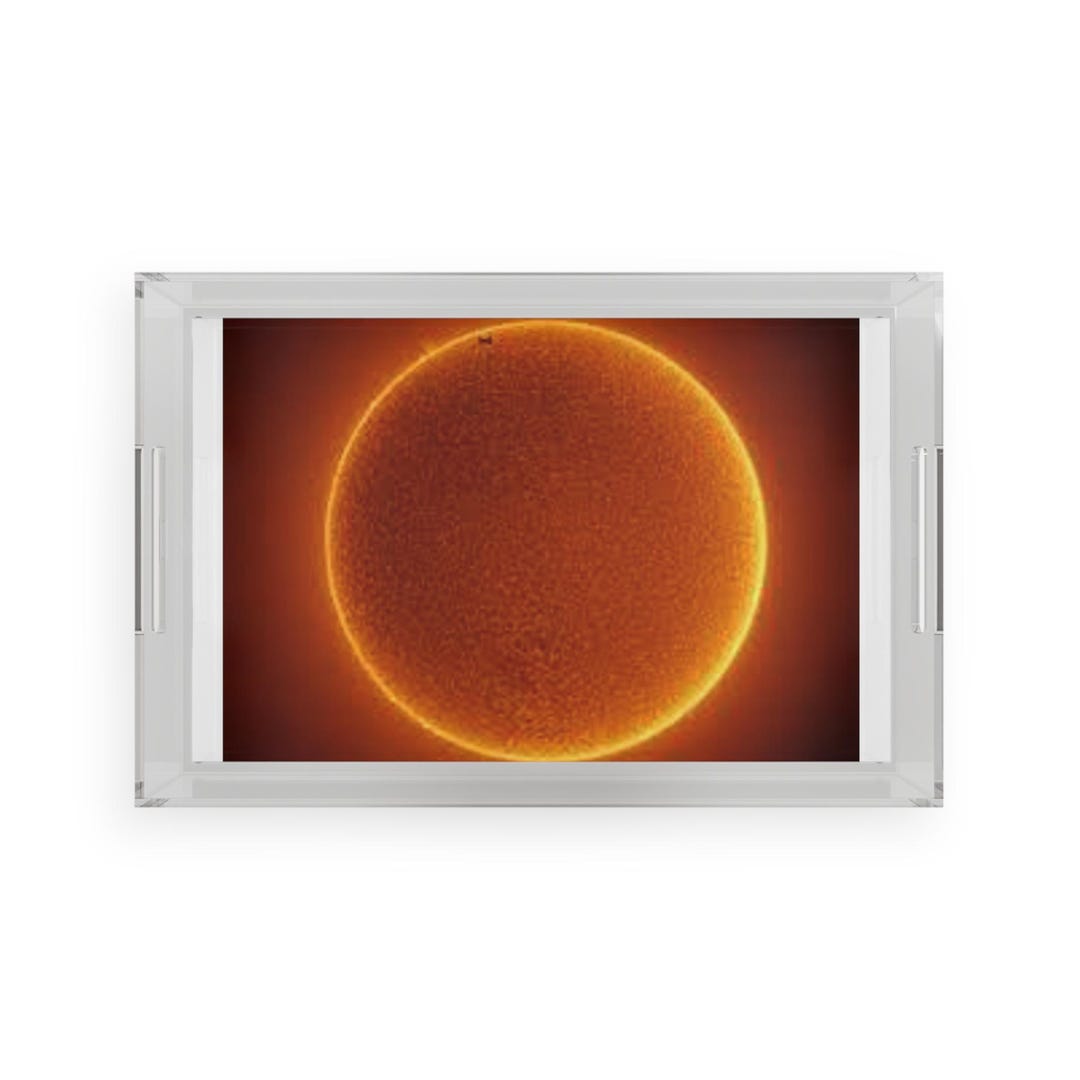Solar Sun Illustration Acrylic Serving Tray | Orange Sunburst Design - Etsy