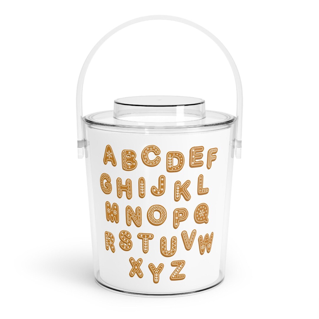 Alphabet Cookie Letters Ice Bucket With Tongs | Vintage Cookie ...