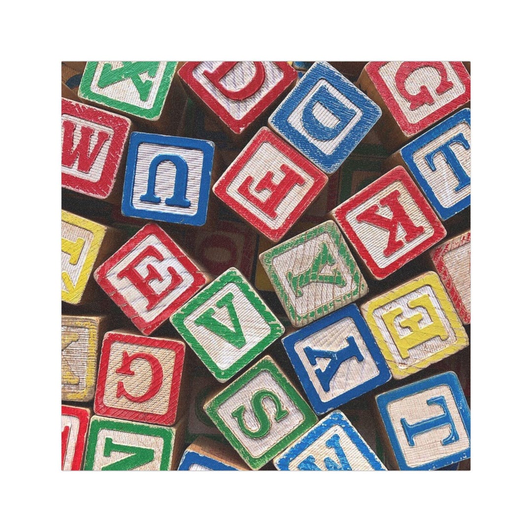 Alphabet Block Pattern Car Magnets | Kids ABC Magnetic Decals - Etsy