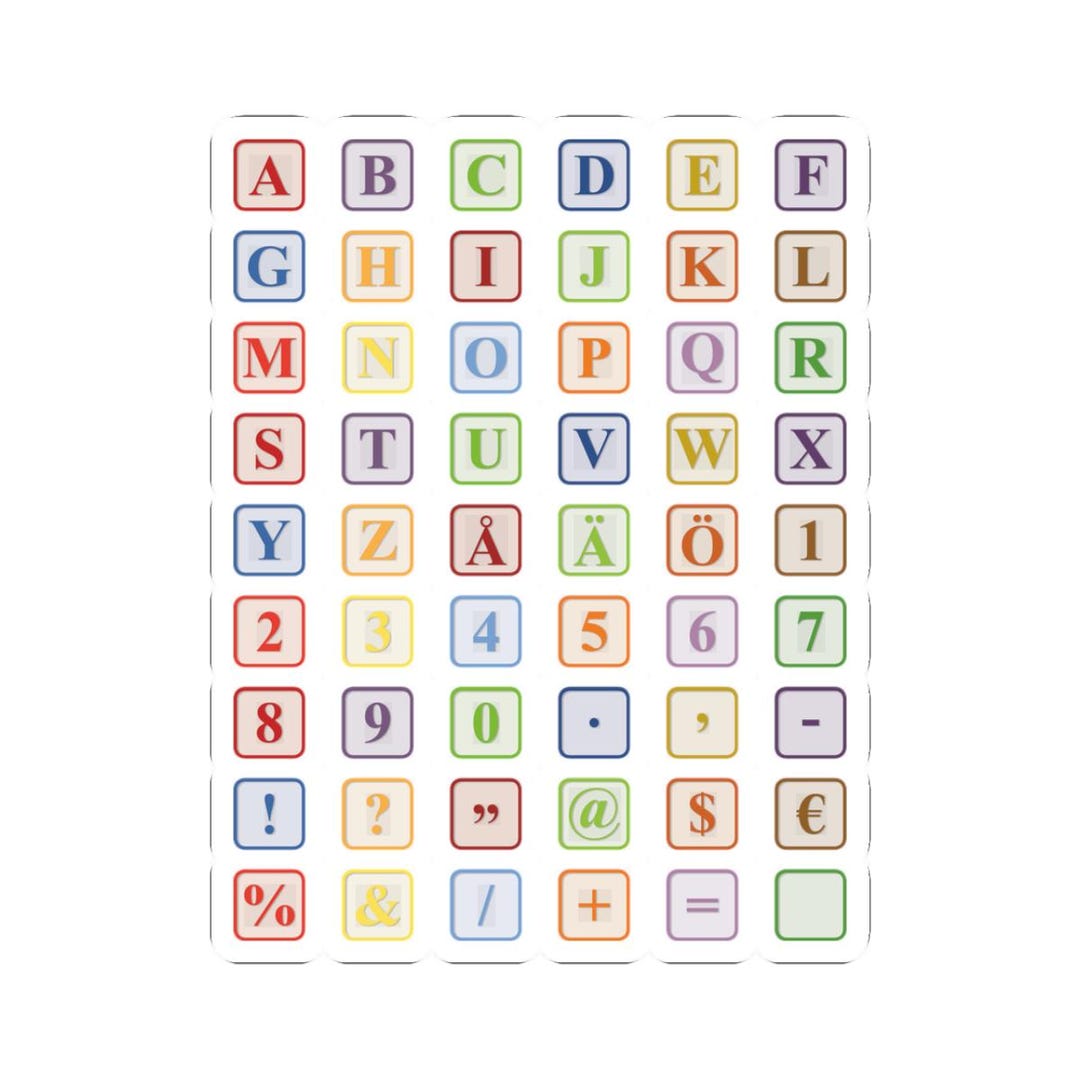 Colorful Alphabet Keyboard Keystickers Kiss-cut Stickers | Letter ...