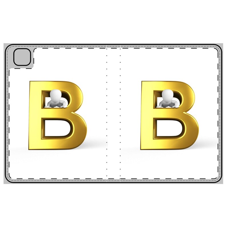 Gold Letter B Monogram Tablet Folio Case | Initial B Alphabet Cover - Etsy