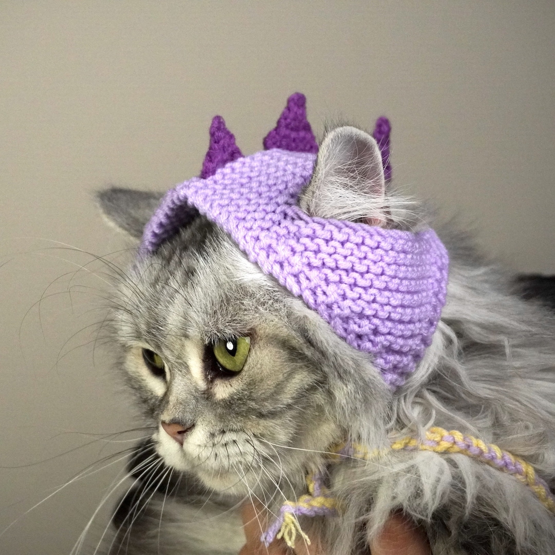 Dinosaur Cat Hat Crochet Cat Hat,crochet Cat Hairband,crochet Dinosaur ...