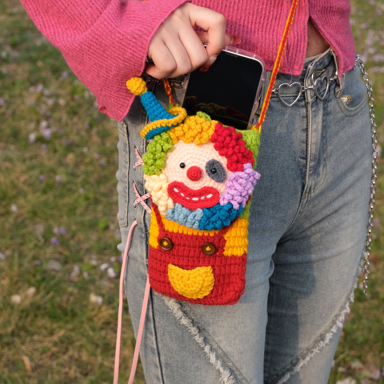Crochet Clown Crossbody Bag, Crochet Clown Purse Crossbody Bags ...