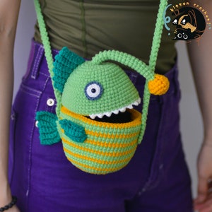 Crochet Fish Crossbody Bag,handmade Fish Bag,knitted Fish Bag,crochet ...