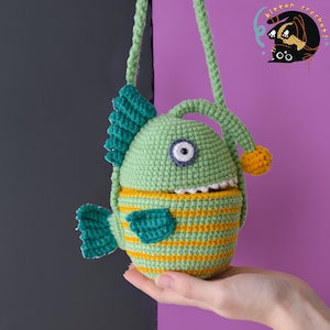 Crochet Fish Crossbody Bag,handmade Fish Bag,knitted Fish Bag,crochet ...