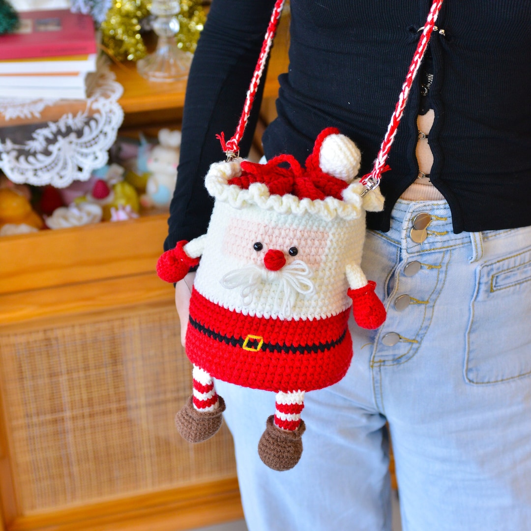 Handcrafted Santa Claus Crochet Bag – Unique Gift, Holiday Decor ...