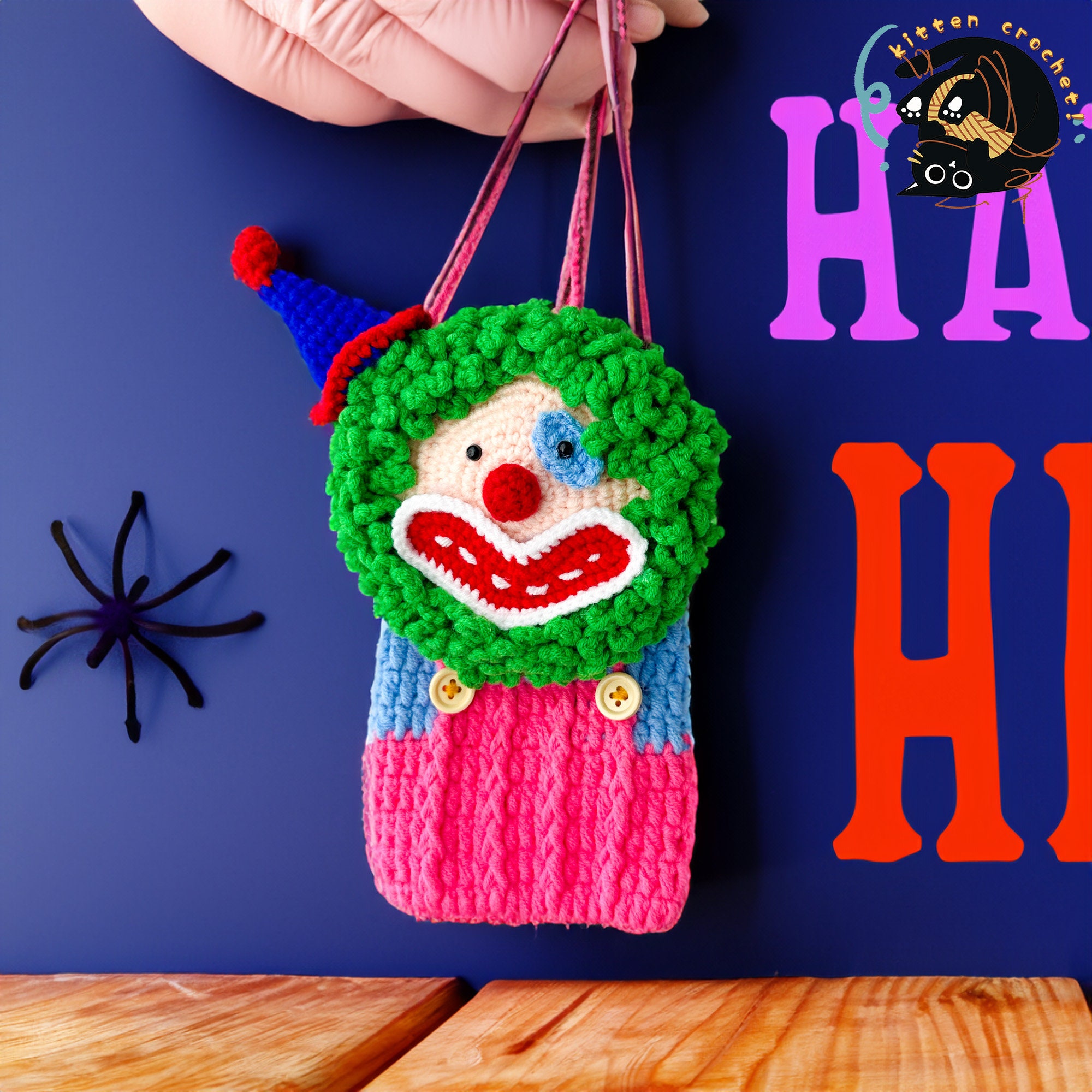 Crocheted Clown Crossbody Bag: Your Whimsical Fashion Statement! - Etsy