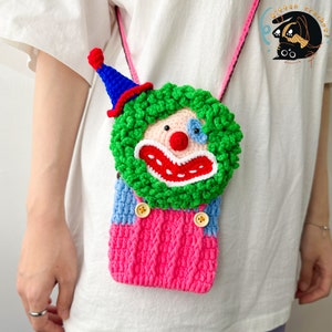 Crocheted Clown Crossbody Bag: Your Whimsical Fashion Statement! - Etsy