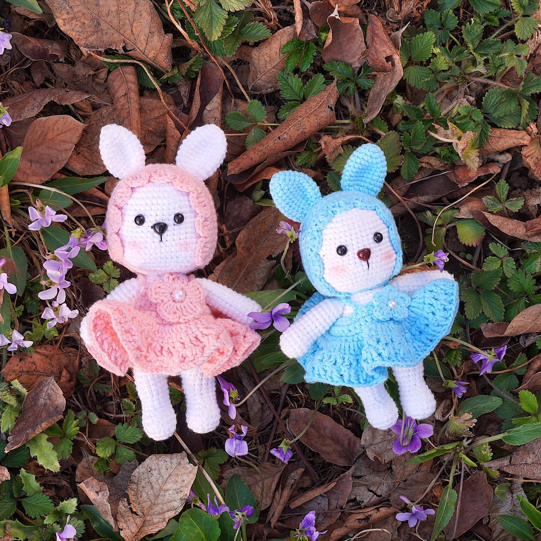 Crochet Bunny Decoration Set，bunny Push Toy，cute Gift for Girl ...