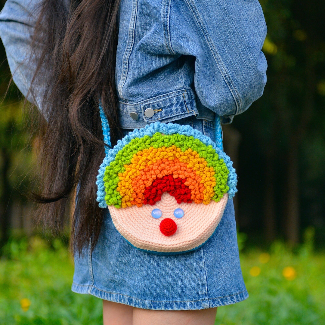Whimsical Jester Crochet Crossbody Bag - Unleash Your Inner Clown - Etsy