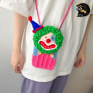 Crocheted Clown Crossbody Bag: Your Whimsical Fashion Statement! - Etsy