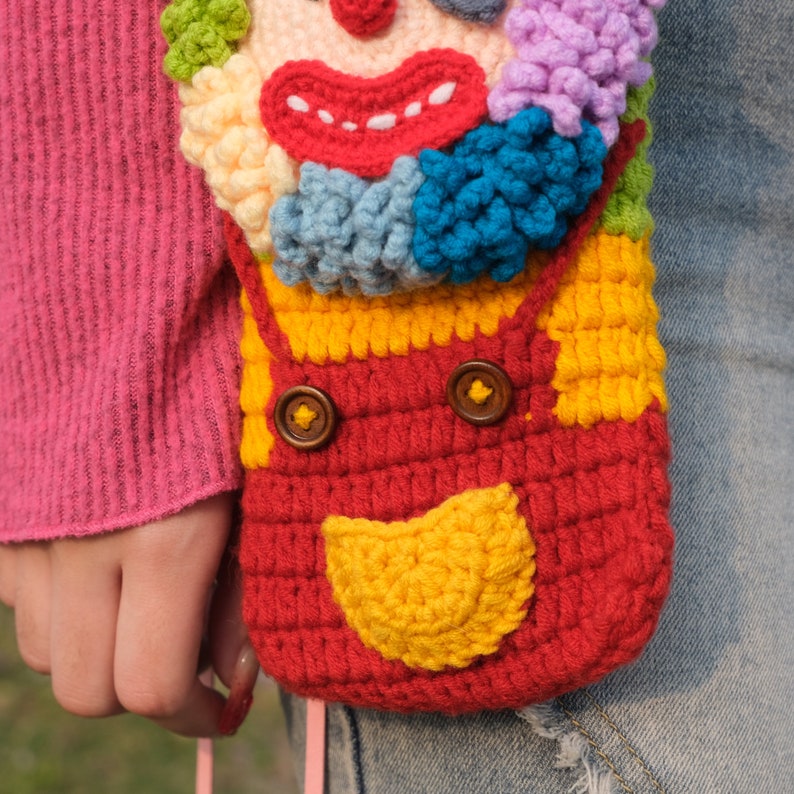 Crochet Clown Crossbody Bag, Crochet Clown Purse Crossbody Bags ...
