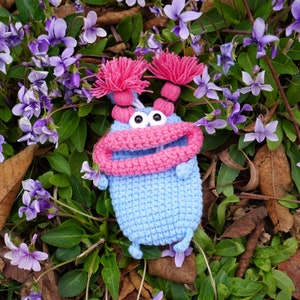 Crochet Little Monster Wollen Key Holder With Pull Strap, Key Chain ...