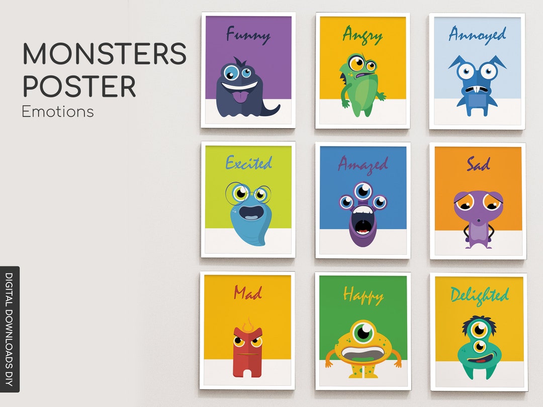 Monsters Poster | Emotions | Social Skils | Nursery Room | Different ...