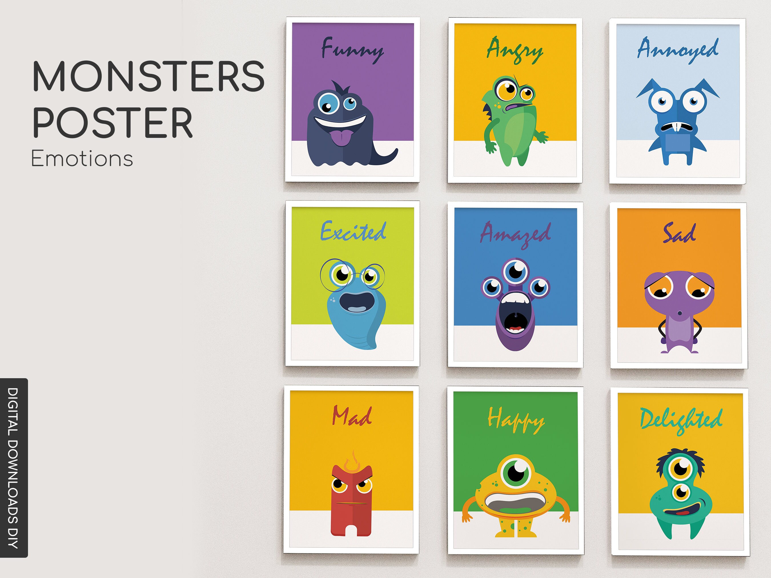 Monsters Poster | Emotions | Social Skils | Nursery Room | Different ...