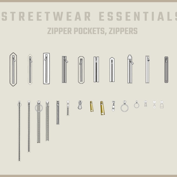 Zipper Technical Drawing - Etsy
