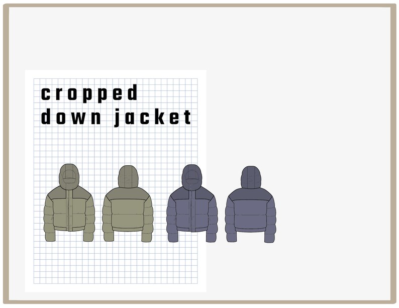 Cropped Down Jacket Streetwear Essential Vector Ai. File - Technical ...