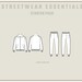 Tracksuit Flat Technical Drawing Illustration Classic Blank Streetwear ...