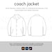 Coach Jacket Flat Technical Drawing Illustration Classic Blank ...