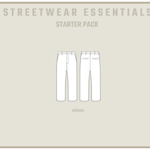 Chino Pants Flat Technical Drawing: Streetwear Design Template - Etsy