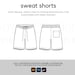 Sweatshorts Flat Technical Drawing: Streetwear Design Template - Etsy