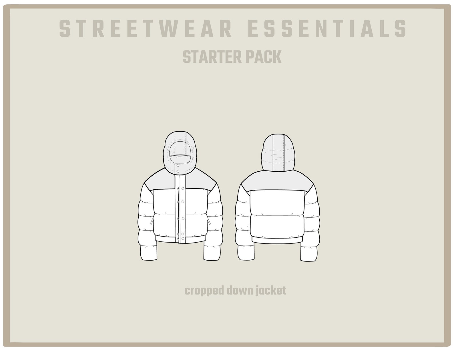 Cropped Down Jacket Streetwear Essential Vector Ai. File - Technical ...