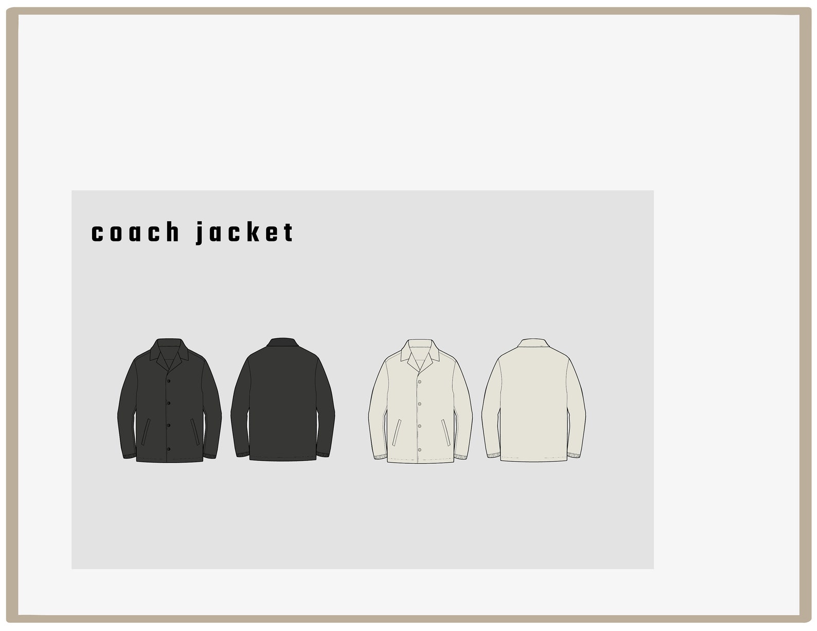Coach Jacket Flat Technical Drawing Illustration Classic Blank ...