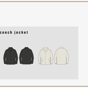 Coach Jacket Flat Technical Drawing Illustration Classic Blank ...