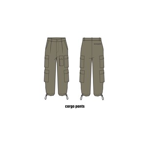 Cargo Pants Technical Drawing: Streetwear Design Template (CAD) - Etsy