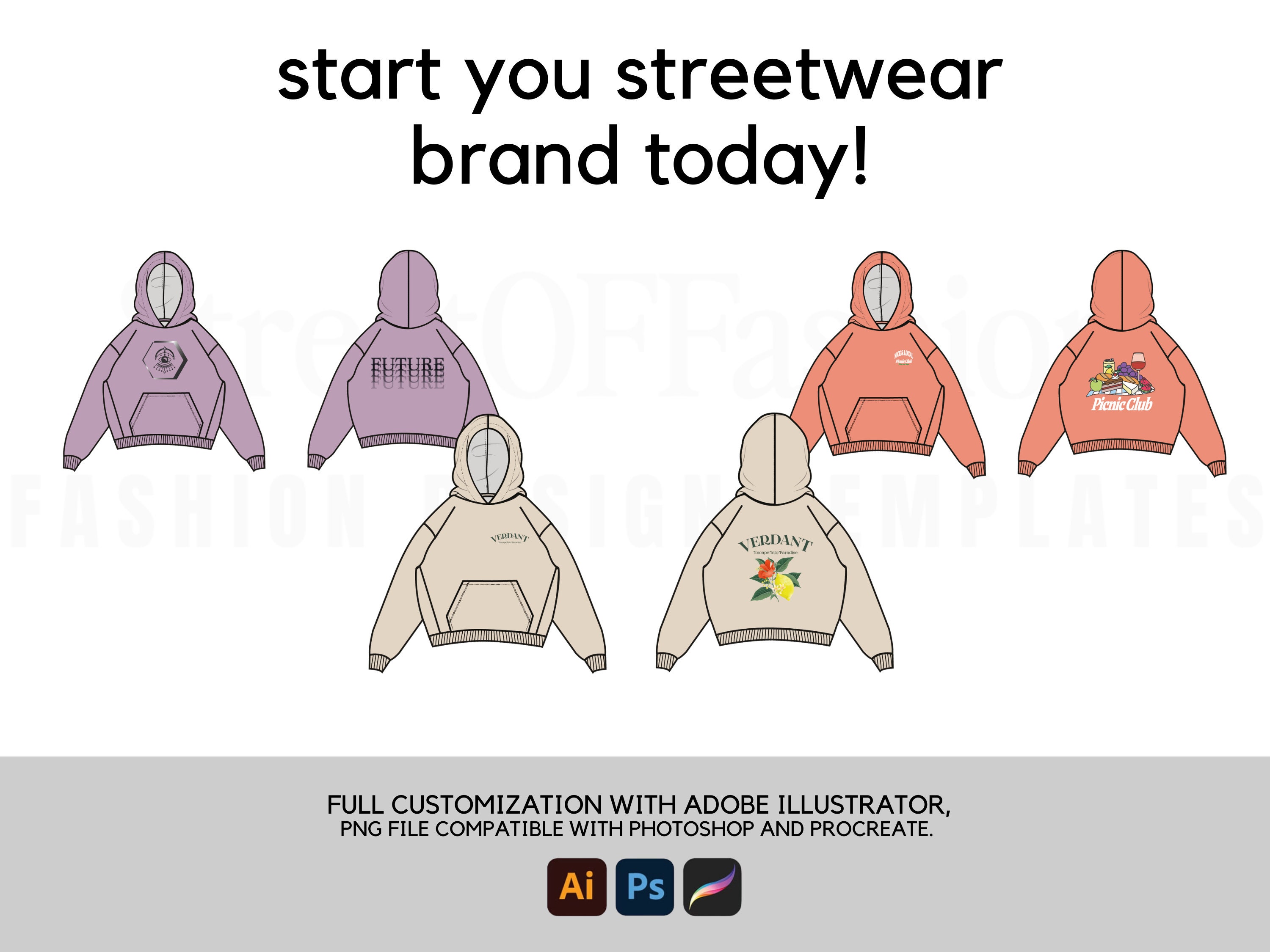 Boxy Fit Hoodie Template: Fashion CAD Vector (digital Download) - Etsy