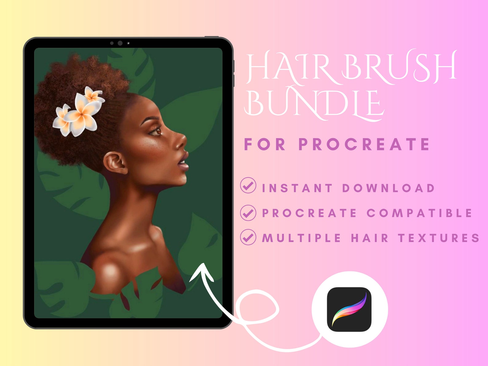 21 Procreate Hair Brushes Bundle, Brush Bundle Hair, Afro Brush, Braids ...