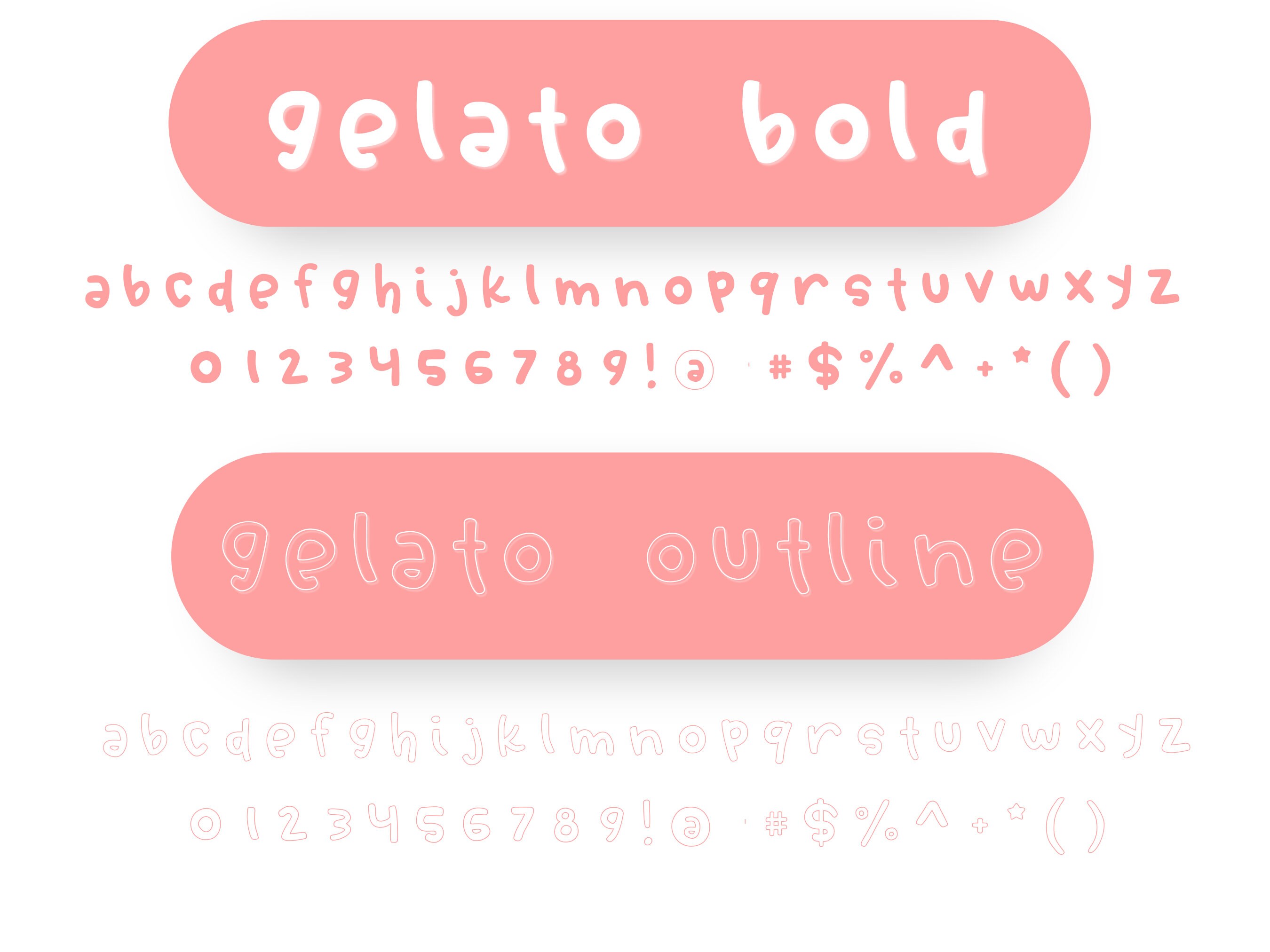 Gelato Two Kawaii Handwritten Fonts for Embroidery Display - Etsy