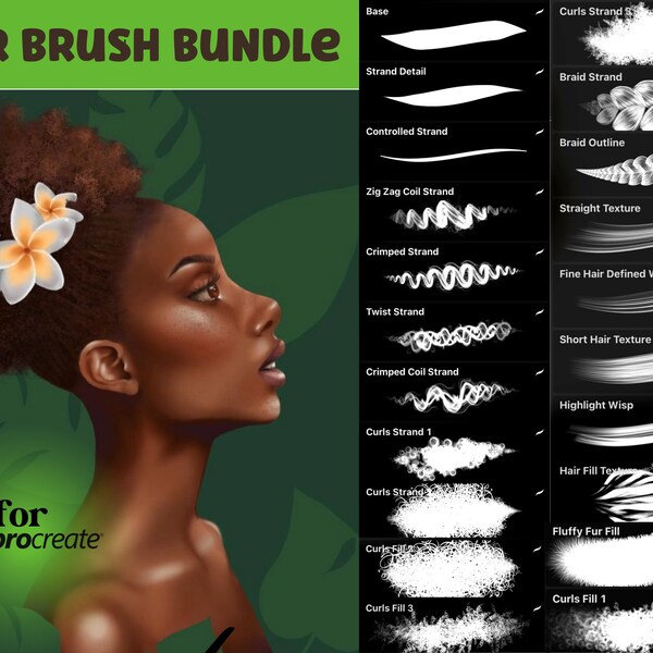 Black Hair Brush Procreate - Etsy