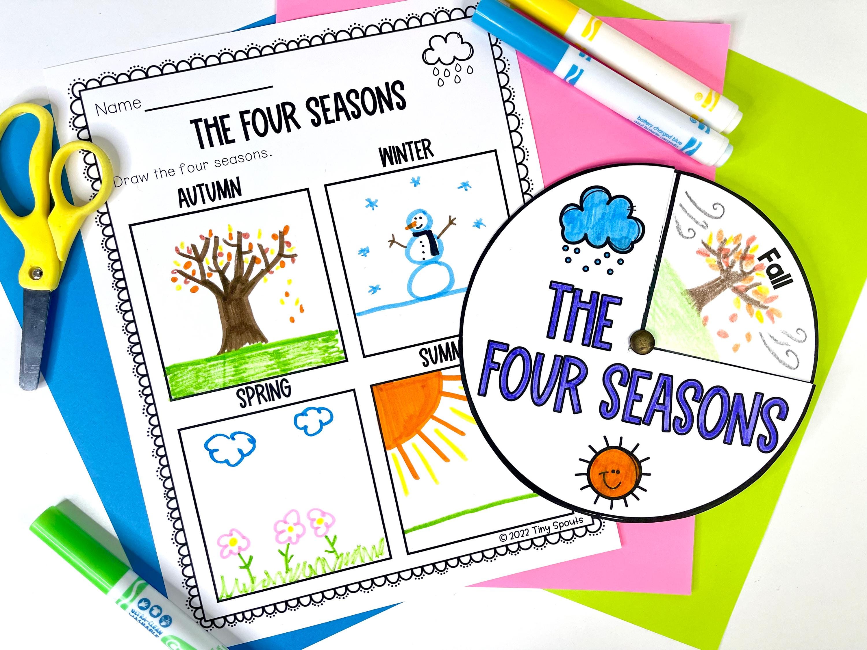 The Four Seasons Activities and Craft, Weather Worksheets - Etsy