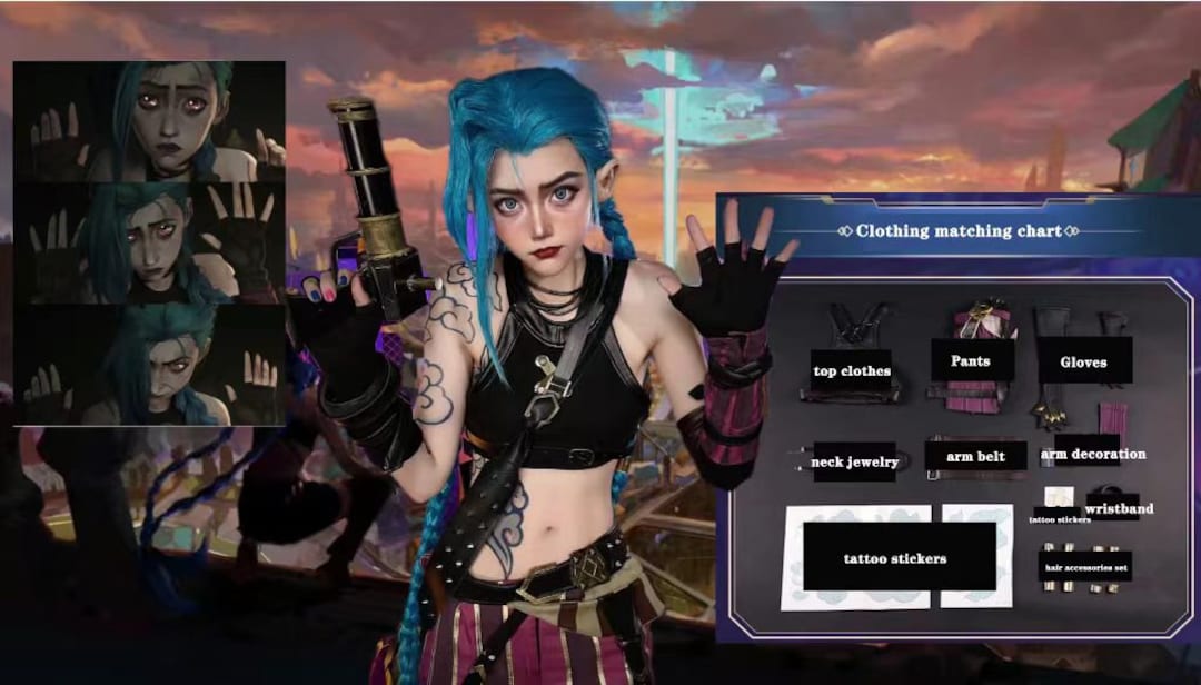 League of Legends Jinx Costume, Jinx Cosplay Suit, LOL Costume ...