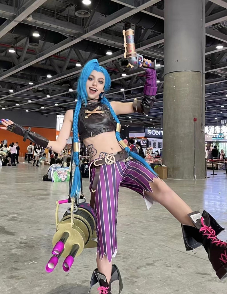 League of Legends Jinx Costume, Jinx Cosplay Suit, LOL Costume, Arcane ...