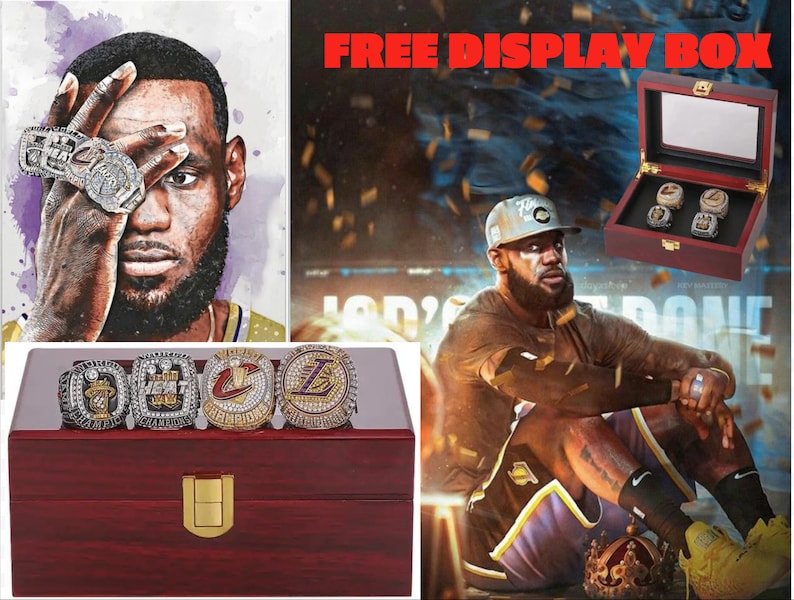 Lebron James CHAMPIONSHIP 4 RING SET Lakers Cavaliers Heat bonus ...