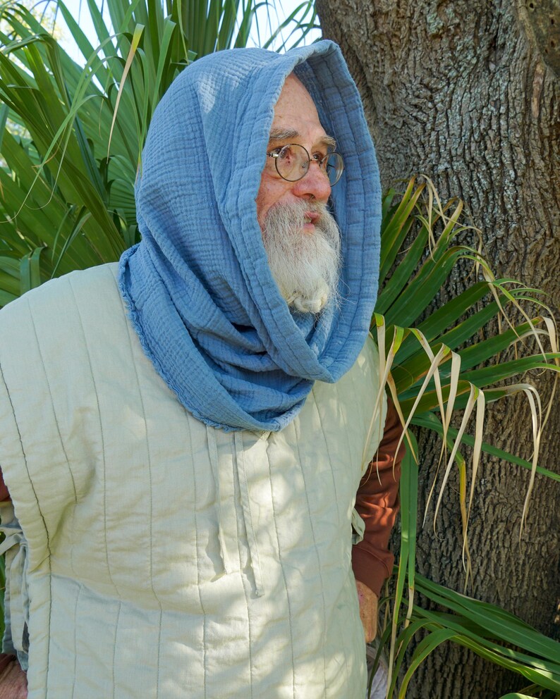 Blue Cotton Gauze Traveler's Hood: Cosplay or Utilitarian Wear - Etsy