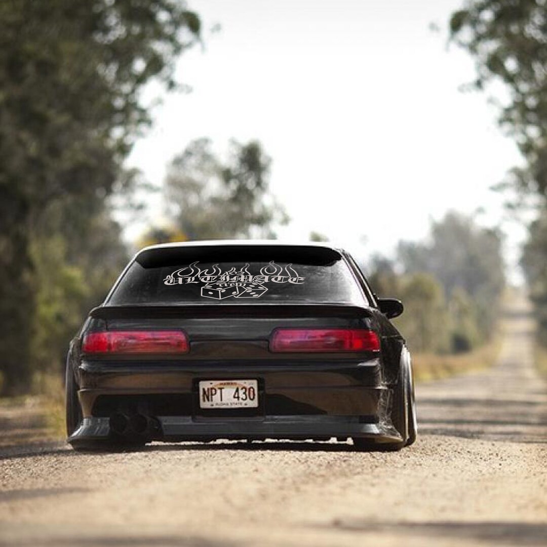 102 Ultimate Dices Flame" JDM Car Sticker for the Windshield or Rear ...