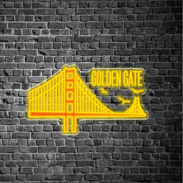 Neon Sign Golden Gate Bridge - Etsy